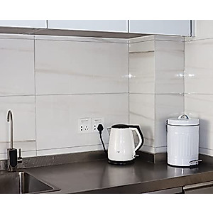 OCTMUSTARD Mini Metal Pedal Bin, Round Step Pet Trash with Lid and Handle, Small Garbage Can Wastebasket for Narrow Spaces at Home, Car or Office, 0.8Gal/3L, White 9" X 6.75" X 11.25"