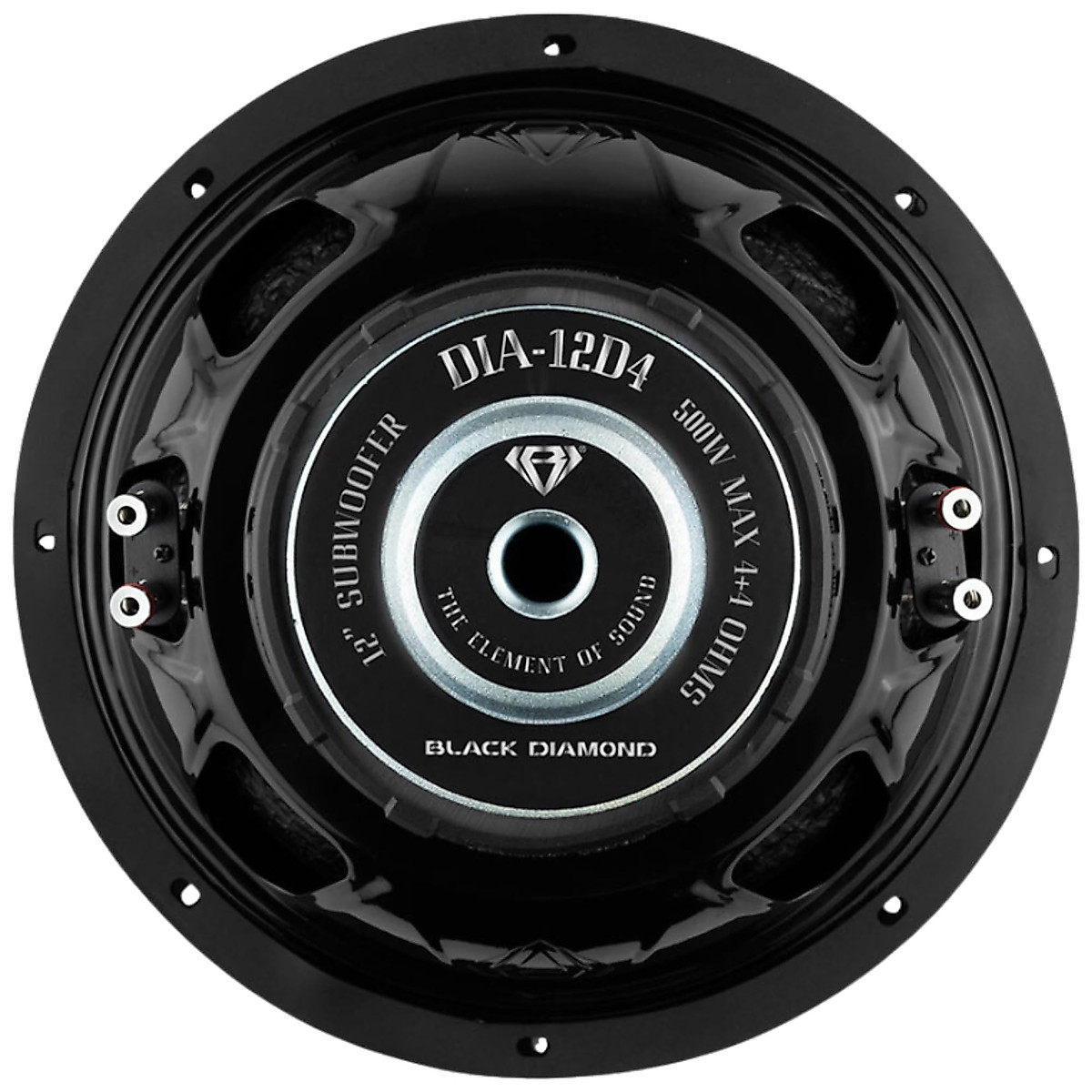 BLACK DIAMOND DIA-12D4 Car Subwoofer 12" 500W Max Power, 250W RMS, Dual 4 Ohms, DVC (1 Speaker)