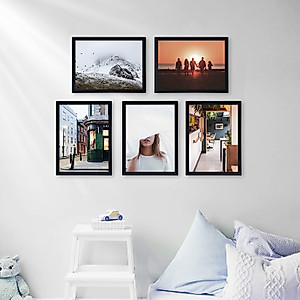 Bemaystar Diamond Art Painting Frames Display Pictures 10x14in/25x35cm Without Mat, Frames for Diamond Art 30x40cm, Black Frame with Lighthouse Photos and Glass