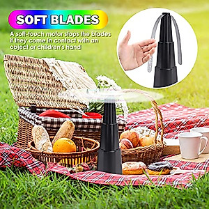 KTDRJN 4 Pack Fly Fan for Table,Food Fan for Indoor Outside,Portable Outdoor Picnic Fan,Batteries Powered Table Fly Fan for Restaurant, Party, Home,Outdoor Dinner(Black)