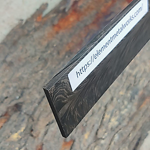 Element Metal Works DAMASCUS STEEL CUSTOM HAND MADE FEATHER PATTERN BLANK BILLET 20" FOR KNIFE MAKING