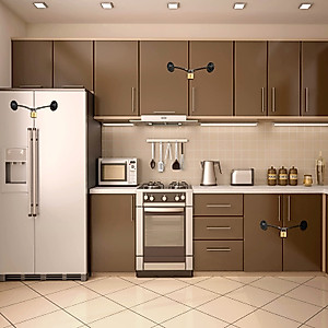 Hotop 4 Pieces Refrigerator Door Lock with Key Padlock Freezer Door Safety Cabinet Chest Mini Fridge Lock for Adults with Adhesive