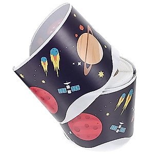 MAGICLULU 1 Roll Cartoon Stickers Border Trim Cartoon Bulletin Board Border Cartoon Border Sticker Bulletin Border Decorate Blackboard Border Paper Decorations Copper Plate Stickers Space 7c