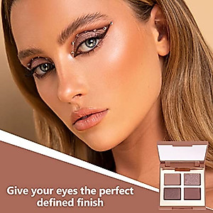 Mellow Cosmetic Eyeshadow Quad - Matte & Shimmer Shades - Eyeshadow Palette Kit for Women - Longwear, Highly Pigmented, Intense Color - Compact Eye Makeup Kit (Rhea)