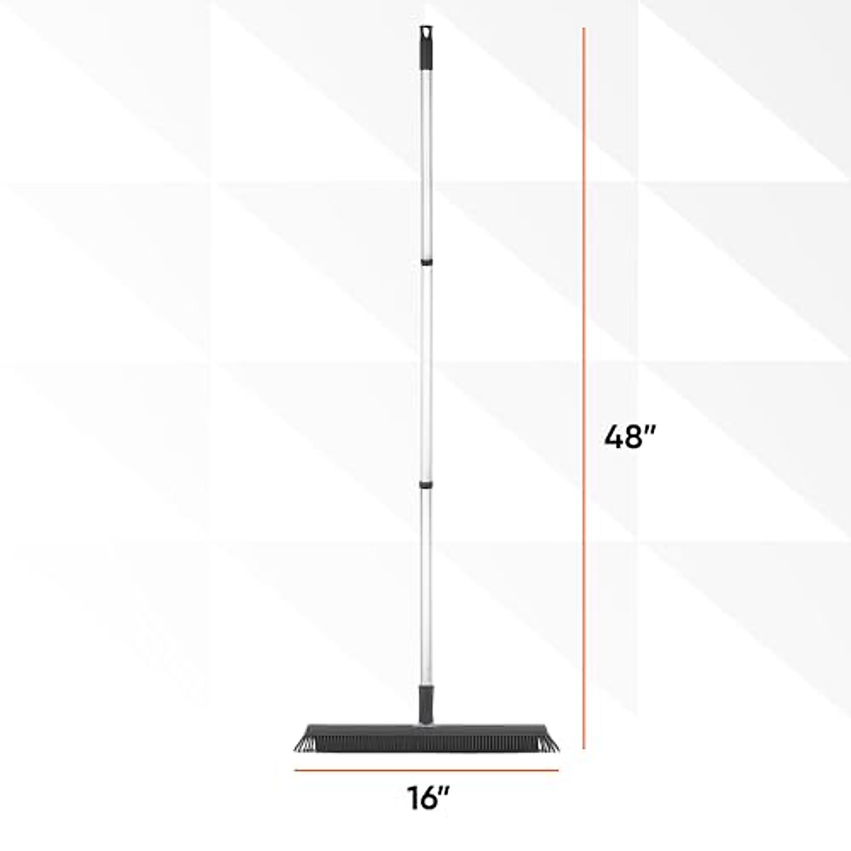 Silicone Broom, Rubber Broom for Pet Hair Hardwood Floor, Silicone Brooms for Floor Cleaning, Pet Hair Rubber Broom for Pet Hair on Carpet, Slim Hair Broom for Carpet, by Superio