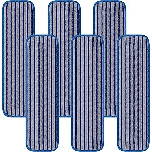 DIRT RUSHER 6 Pack Microfiber Cleaning Mop Pads: Reusable/Washable Floor Cleaning Wet Pads Replacement for Hard Surface Laminate Wood, Fit for Bona Family of Mops,ATDSS76001TB