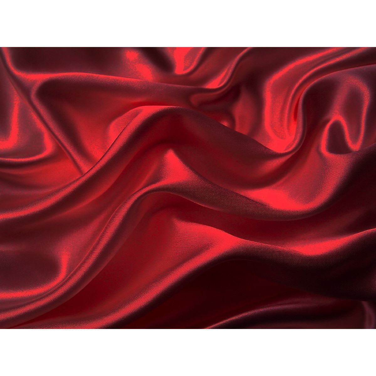 Mk Home LLC 4pc Soft Silky Satin Solid Color Deep Pocket Sheet Set (Red, Queen)