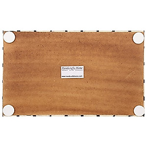 Decorative Guest Hand Towel Storage Tray Dispenser, Sturdy Holder for Disposable Paper Napkins - Bathroom Vanity Countertop Organization - 10x6 Inches, Black-White, Gifts for Mom