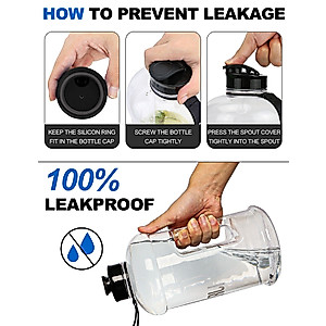 VENNERLI Water Bottle with Handle Portable Large Plastic Water Bottles for Adults BPA-free Half Gallon Water Bottle Reusable 2 Liter Water Jugs for Outdoor Hiking Fitness Travel Camping Cycling