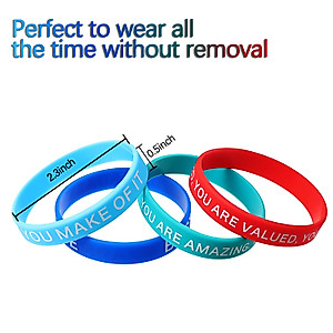 60 Pieces Motivational Quote Rubber Wristbands Colored Inspirational Silicone Bracelets Stretch Unisex Wristbands for Women Men Gifts, 20 Styles
