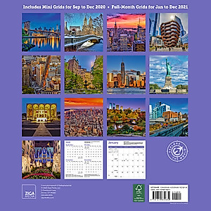 New York Wall Calendar 2021, Monthly January-December 12'' x 12"
