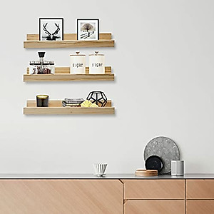 FISHFRUIT 36-in Floating Shelf, Wall-Mounted Wall Shelf, Picture Ledge, 3-Piece of The Same Size for Home Decoration, Bedrooms, Office, Living Room