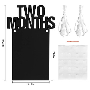 1st Birthday Baby Photo Banner for Newborn 1 to 12 months, Monthly Photograph Bunting Garland, First Birthday Celebration Decoration for Recording Baby's Growth (black)