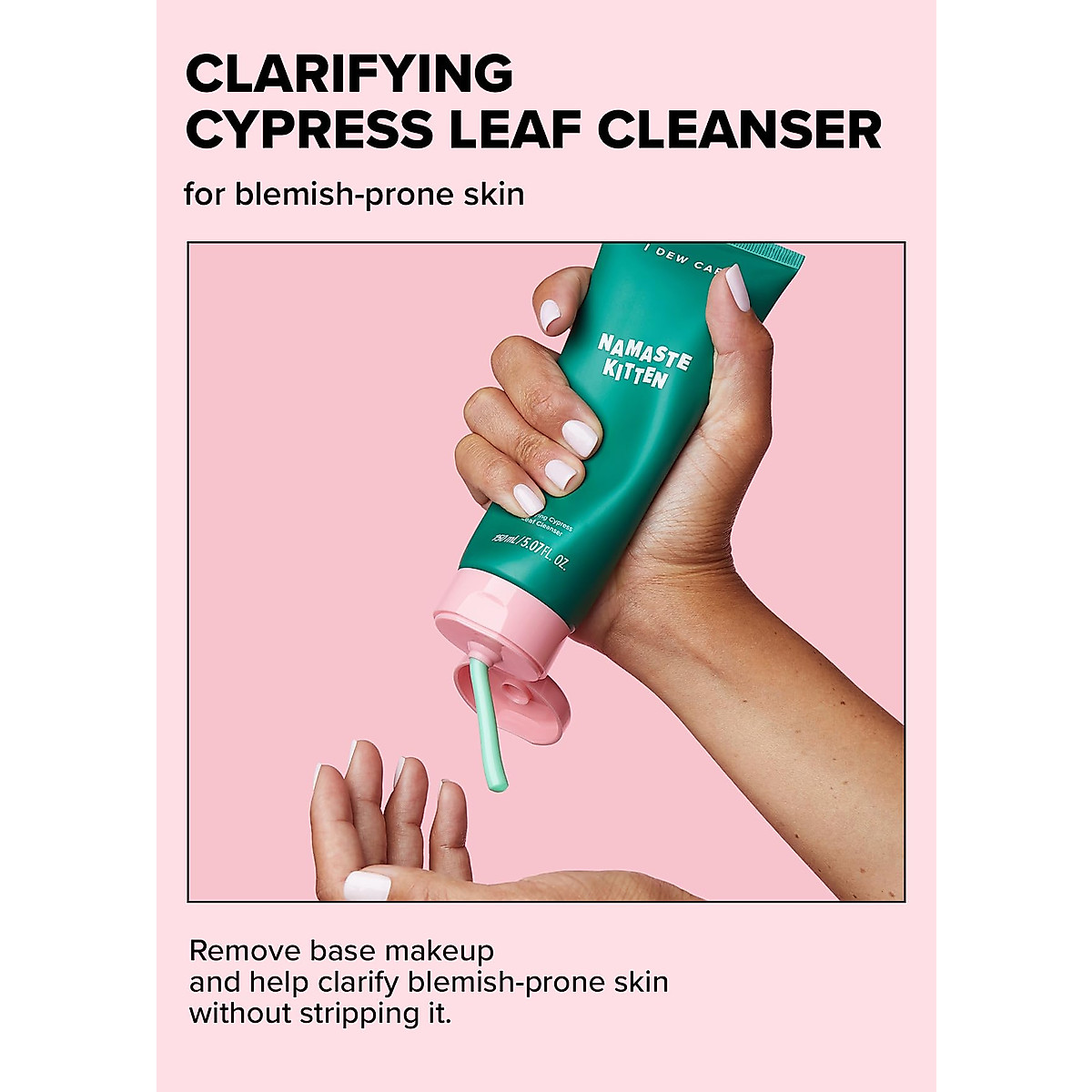 I DEW CARE Acne Facial Foam Cleanser - Namaste Kitten | Clarifying Heartleaf, Makeup Cleansing, Korean Skincare, Vegan, Cruelty-free, Paraben-free