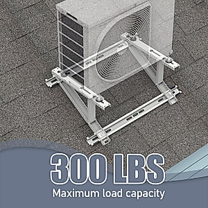 Flamorrow Rooftop Mini Split Mount Bracket, Adjustable Roof Support Bracket for Ductless Mini Split Air Conditioner Condenser & Heat Pump, Holds Up to 300 lbs, 9,000 BTU to 24,000 BTU