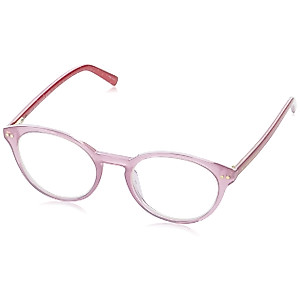 Kate Spade New York Women's Kate Spade Female Optical Style Kinslee Round Reading Glasses, Pink/Demo Lens, 48mm, 19mm + 2.5