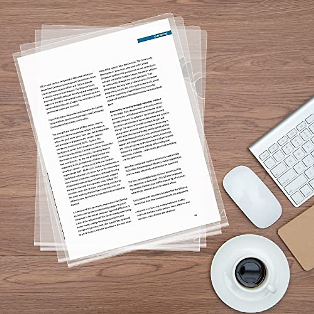 JIKIOU 30 Pack Clear Document Folders for A4 & Letter Sizes