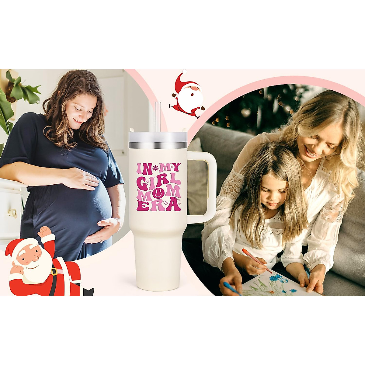 Gusgopo Gifts for Mom, 40 Oz In My Girl Mom Era Tumblers, Cute Mother Cups for Mother's Day Birthday