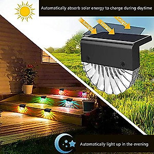 Solar Deck Lights, Outdoor Waterproof Led Solar Fence Lights,Solar Step Lights,Warm White/Color Glow Outdoor Lighting for Backyard,Patio Outside Stairs,Yard,Railing Lights 12 Pack