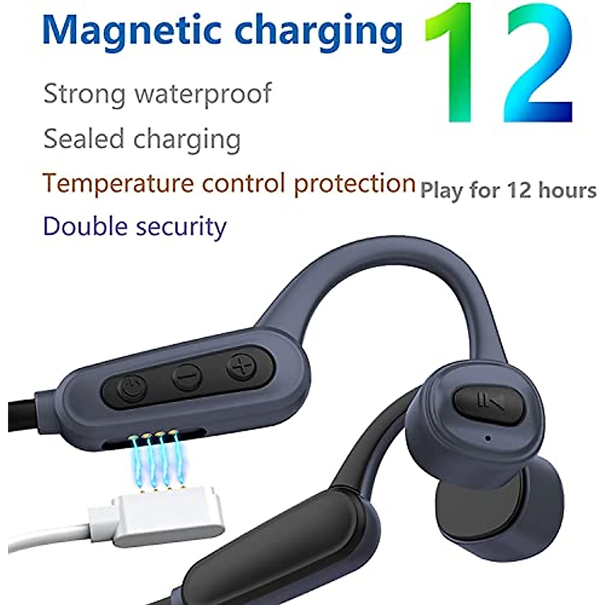 TWEE Bone Conduction Headphones Bluetooth Wireless Headset with Microphones Waterproof for Swimming 16G MP3 Player Sports Earbuds IPX8 for Running Water Sports & Underwater Activities