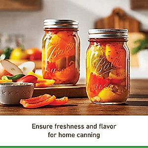 Ball Regular Mouth Pint (16 oz.) Mason Jars with Lids and Bands, for Canning or Drinkware, 8 Count