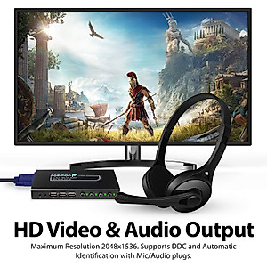 Fosmon 4-Port VGA KVM Switch, 3 USB Hubs, 1 Audio Output, 4 VGA Cables, (2048x1536@500MHz with DDC) Share 4 Computers with 1 Monitor and 3 USB Devices Mouse Keyboard Printer for PC Laptop Desktop