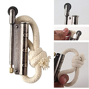 IMFUN Vintage Lighter Retro Trench Rattlesnake Rope Velvet Metal Lighter Fire Starter Camping Outdoors,No Need for Kerosene/Gas(Gold)