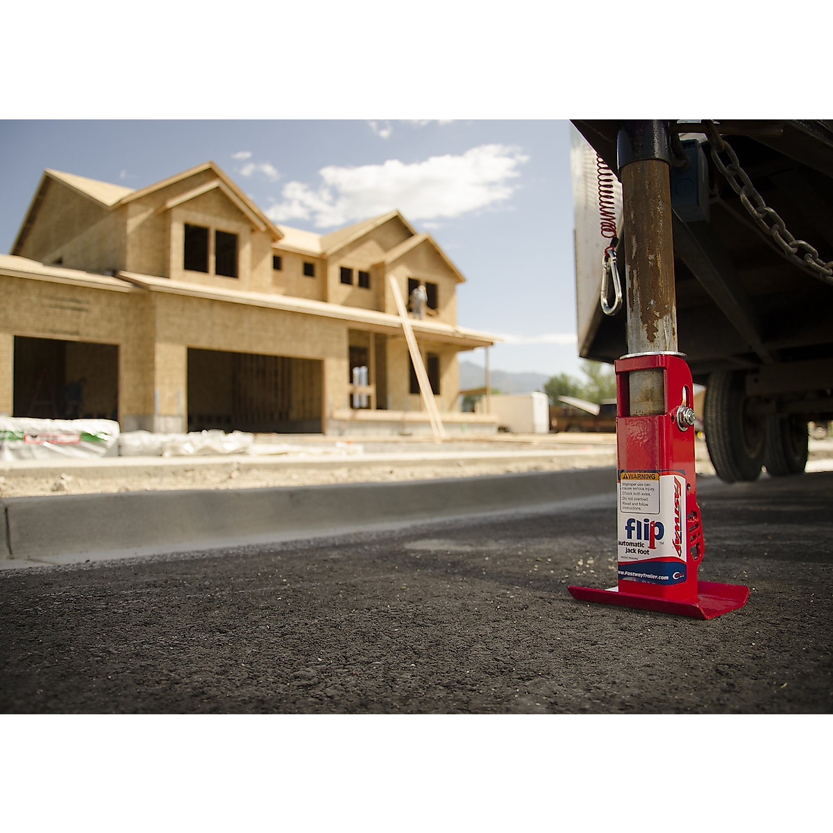 Fastway Flip 88-00-6500 Trailer Tongue Automatic Fold-Up Jack Foot Plate--6 Inch Extension (2-Inch Inner Jack Tube), 2 1/4 Inch , RED