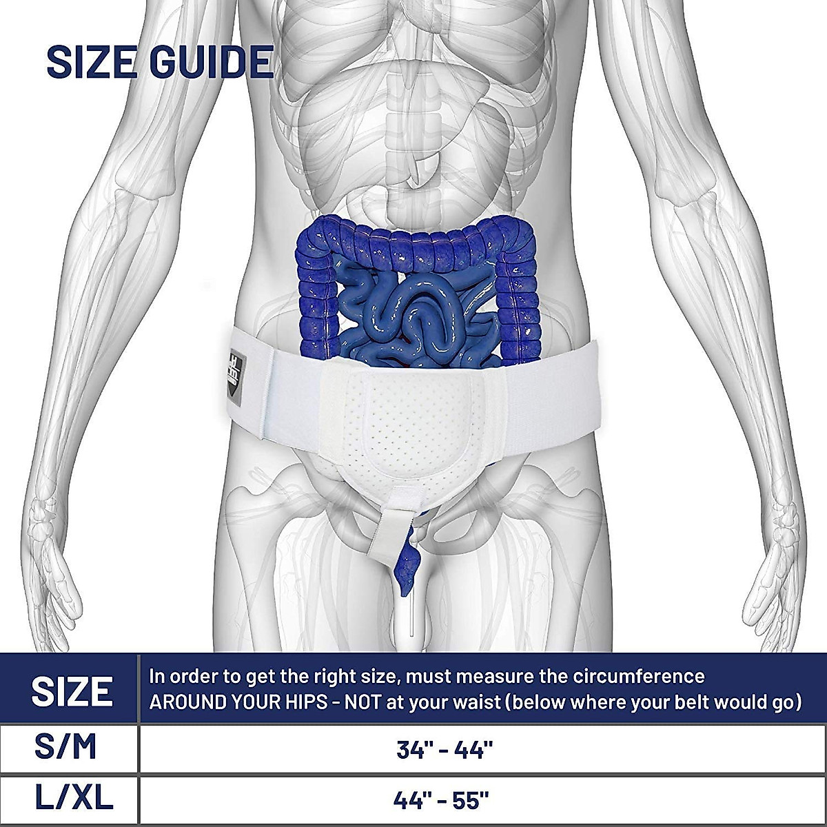 Everyday Medical Hernia Support Guard/ Belt For Men I Left or Right Side I Post Surgery Men’s Truss For Inguinal, Groin Hernias I Adjustable Waist Strap I SMALL/MEDIUM