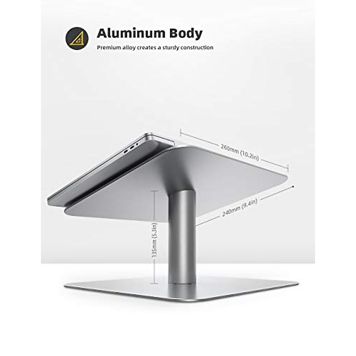 Lamicall Swivel Laptop Stand, Laptop Riser - [360-Rotating] Ergonomic Aluminum Computer Desk Holder Compatible with MacBook, Air, Pro, Dell XPS, HP and More 10" - 17.3" Notebook - Sliver