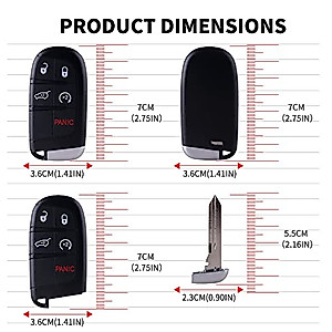 Smart Car Keyless Entry Remote Start Raryloy Key Fob Remote Replacement Fits for J_eep Grand Cherokee 2014-2021,FCCID:M3N40821302