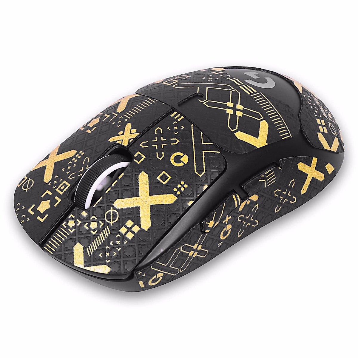 JHK Mouse Grip Tape Mouse Grip for L ogitech GPro Wireless GPW 2.0 Gaming Mouse Skins, Sweat Absorption, Non-Slip, Easy to Tear Without Leaving Adhesive (All, Black/Yellow)