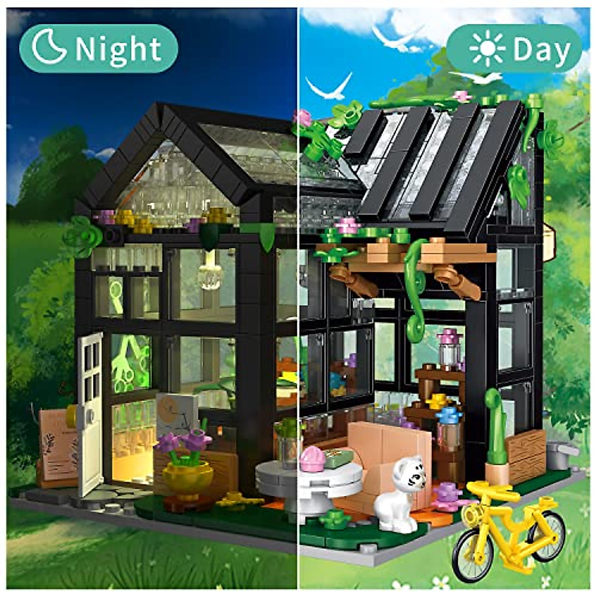 Mesiondy Flower House Building Set, Compatible with Lego Flower Friends House, Create a Warm and Beautiful Environment, Gift for Girls 6-12(567 Pcs)