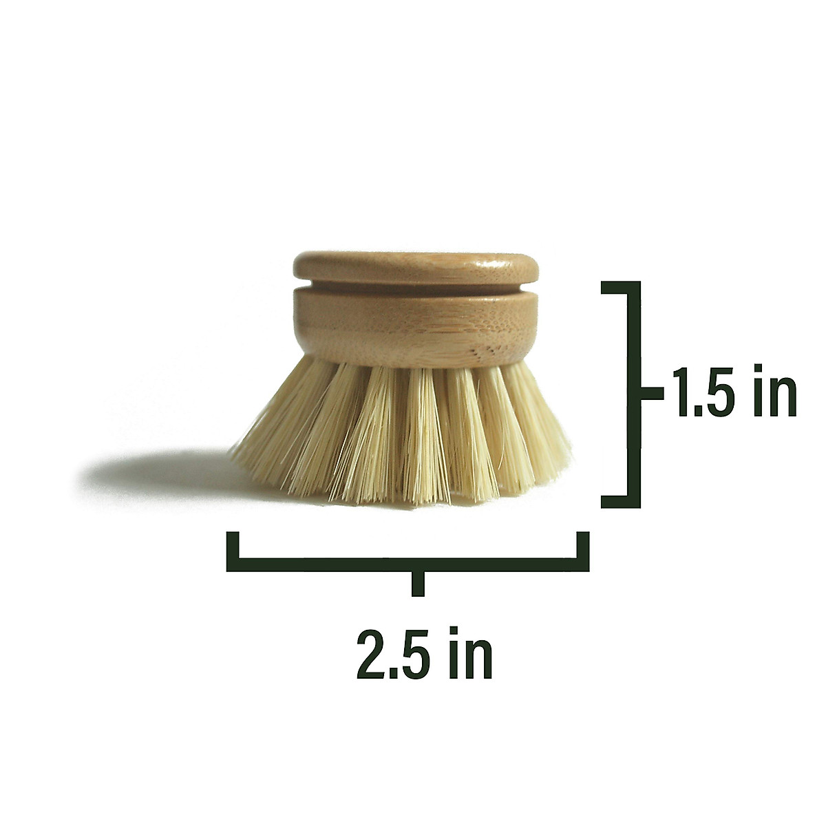 Larga Vitae 6 pcs Wooden Dish Brush Replacement Heads Made of Renewable Bamboo Wood and Natural Bristle Fiber, Durable, Long Lasting (Tampico Fiber)