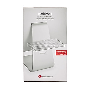 Twelve South Backpack for iMac and Apple Displays | Hidden Storage Shelf for Hard Drives and Accessories (Silver)