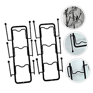 DECHOUS 4 Pcs Three Layer Pot Lid Hanging Decor Wall Bracket Wall Hooks Decorative Pan Lid Organizer Saucepan Lid Holder Kitchen Towel Hanger Reusable Pot Lid Holder Pot Rack