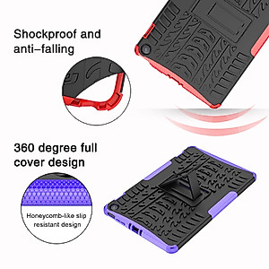 Maomini Case for F i r eMax 11 inch Tablet 2023 Release,Kickstand Heavy Duty Armor Defender Cover (Purple-)