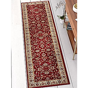 Well Woven Barclay Sarouk Red Traditional Area Rug 2'3" X 7'3" Runner