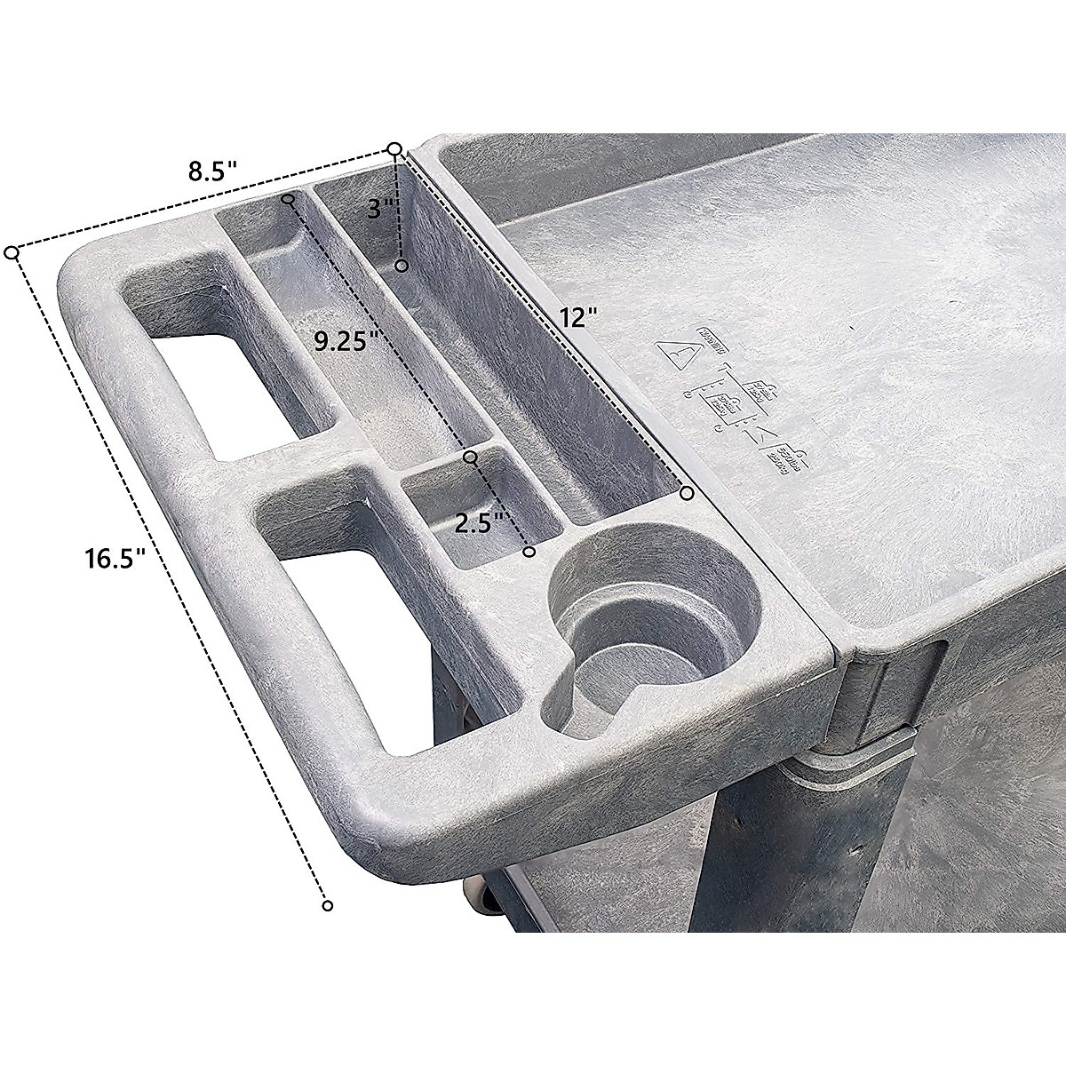550lb Capacity Heavy Duty Plastic Utility Cart 40" L x 17-1/4" W with Handle 2 Shelves Pake Handling Tools
