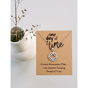 TIIMG Sobriety Gift One Day At A Time Addiction Recovery Inspirational Jewelry Gifts (one day at a time NA)