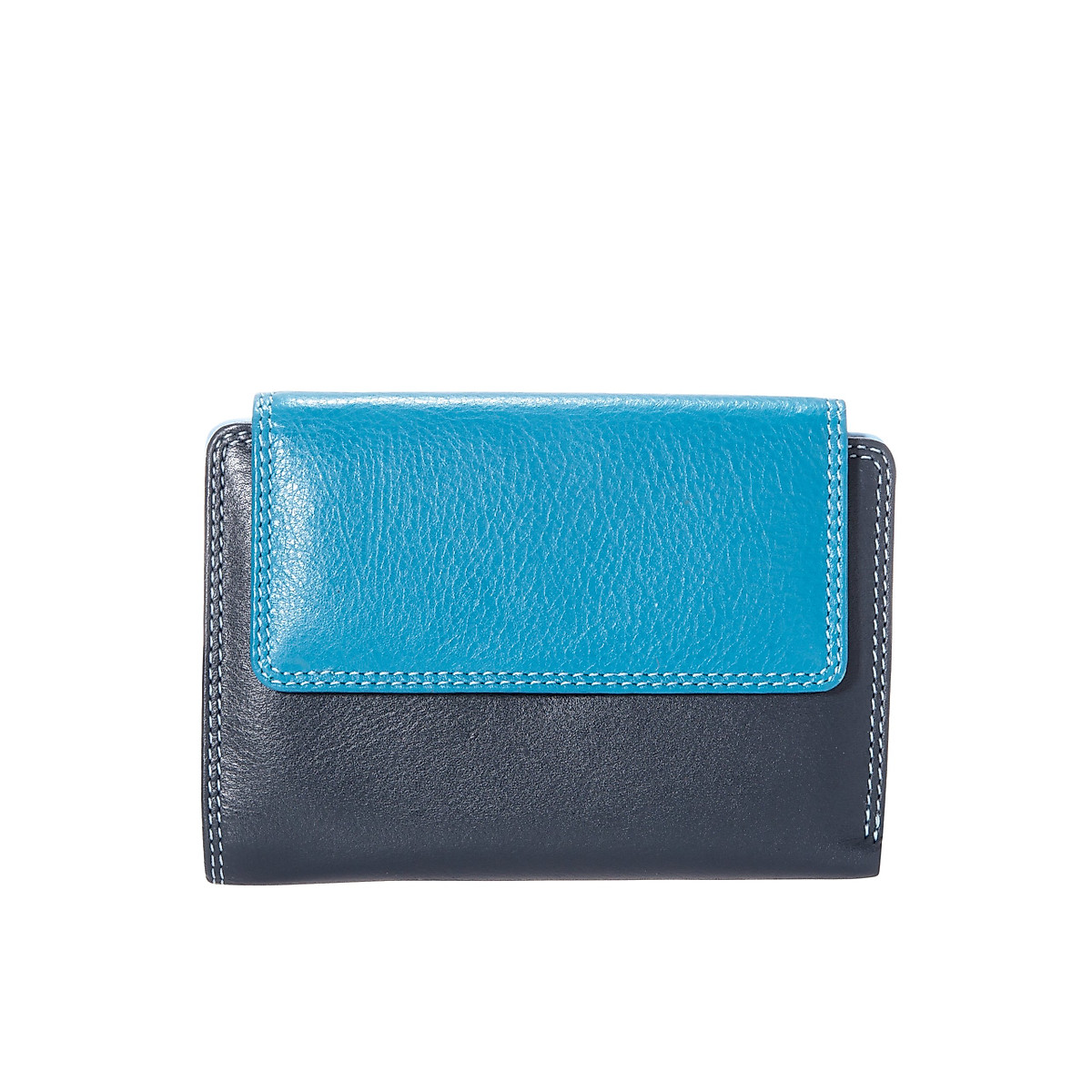 Visconti RB98 Multi Colored Soft Leather Ladies/Girls Compact Bifold Wallet & Purse (Blue)