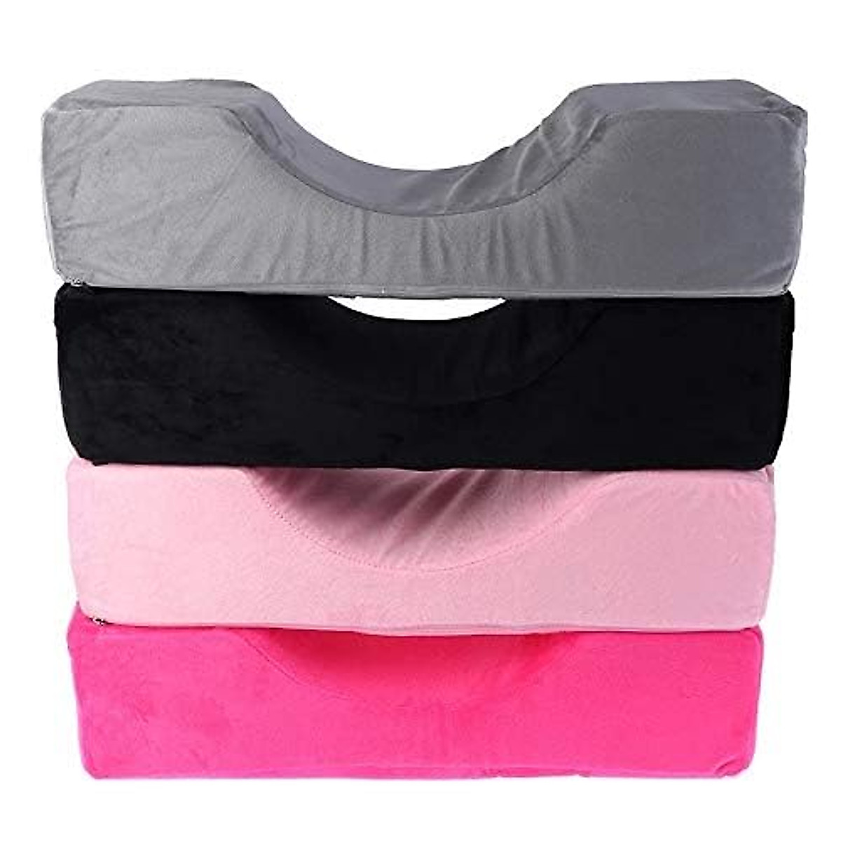 MXC Lash Pillow Neck Support Eyelash Pillow Soft Grafting Eyelashes Memory Foam Eyelash Extension Pillow with Pocket Makeup Salon (Black)