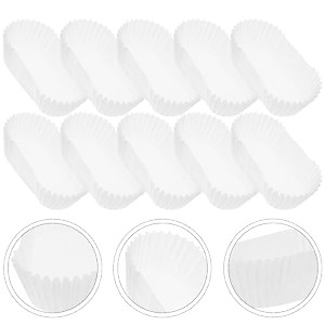 Angoily Wedding Cupcake Cups 1000PCS Paper Cupcake Baking Cups Oval Mini Cupcake Liners for Baking Muffins, Cupcakes or Mini Snacks, Mini Loaf Liners for Baking ( White ) Baking Cups