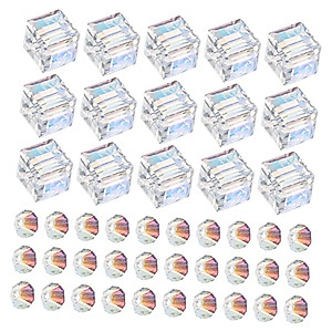 Didiseaon 180 Pcs Jewelry Beads Beaded Jewelry Bulk Glass Beads Bracelet Accessories Cube Glass Charms Jewelry Finding Bead Gemstone Beads Ab Beads Loose Beads Bracelet Making Kit Delicate