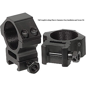 GOTICAL Ruger 10/22 Weaver and 3/8" Dovetail Mount Dovetail Predrilled Receiver Rail Mount Adapter (Black) (Rugar Rail with 30 mm Low Profile Rings)