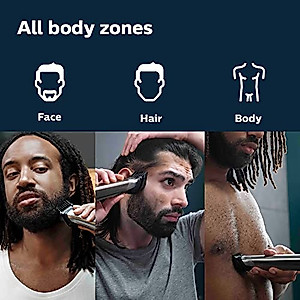 Philips Norelco Multigroom Series 7000, Mens Grooming Kit with Trimmer for Beard, Head, Hair, Body, Groin, and Face - NO Blade Oil Needed, MG7910/49
