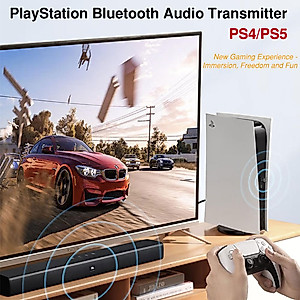 GMCELL Bluetooth Transmitter Wireless USB Dongle: Audio Adapter for PS4 PS5 Switch Controller Smart TV, BT90