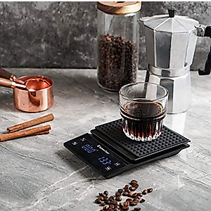 KitchenTour Coffee Scale with Timer 3kg/0.1g High Precision Pour Over Drip Espresso Scale with Back-Lit LCD Display (Batteries Included)