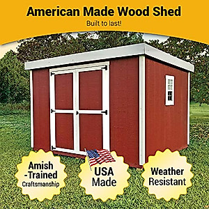 OverEZ Outdoor Storage Shed (﻿10 ft. x 10 ft. x 7.5 ft), Pinewood USA Made Shed Kit In A Box, Double Doors, Windows, Large Storage Shed For Lawn Equipment and Outdoor Gear (Shed Floor Sold Separately)