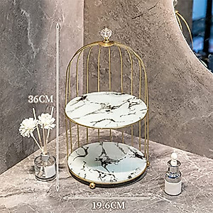 MagiDeal Makeup Organizer Shelf, Bathroom Vanity Stand for Perfumes, Toiletries and Skincare, Multifunctional Cosmetic Storage Rack for Dresser and Countertop, 2 Tier